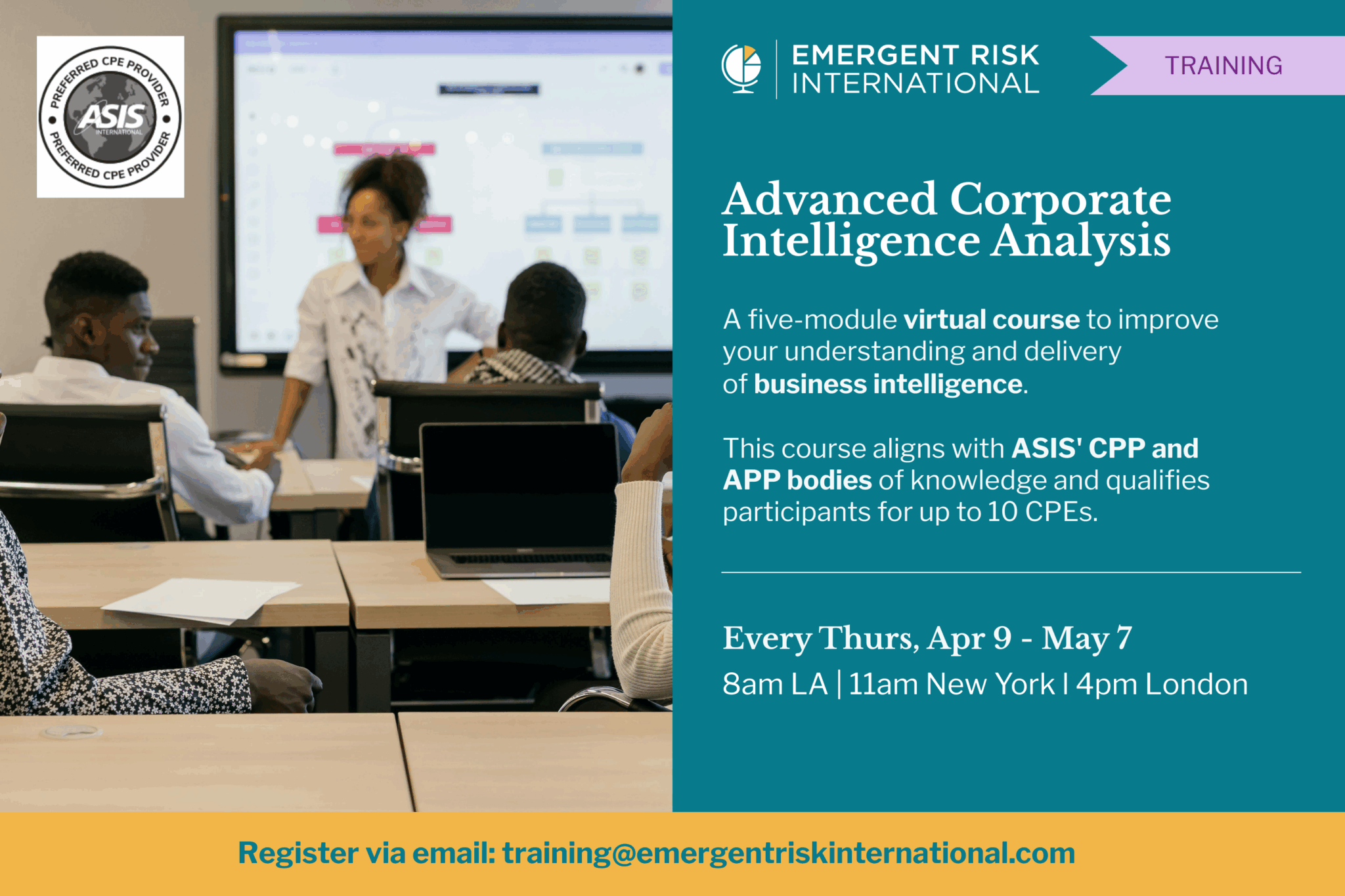 Advanced Corporate Intelligence Analysis – Virtual - Emergent Risk ...